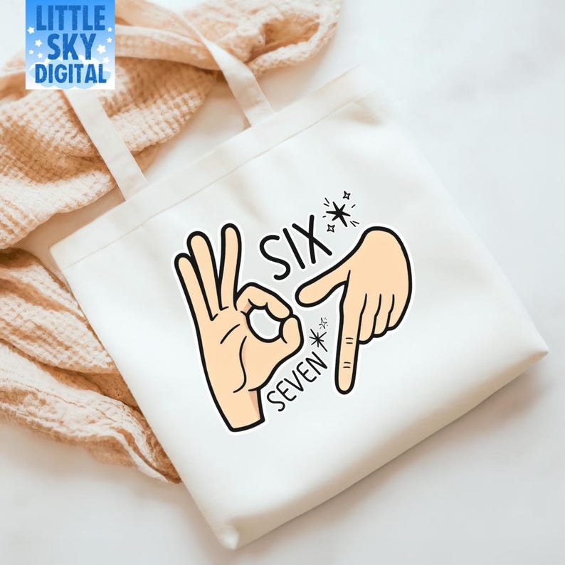 Six Seven Hand Sign Meme PNG, Funny Digital Download - Etsy