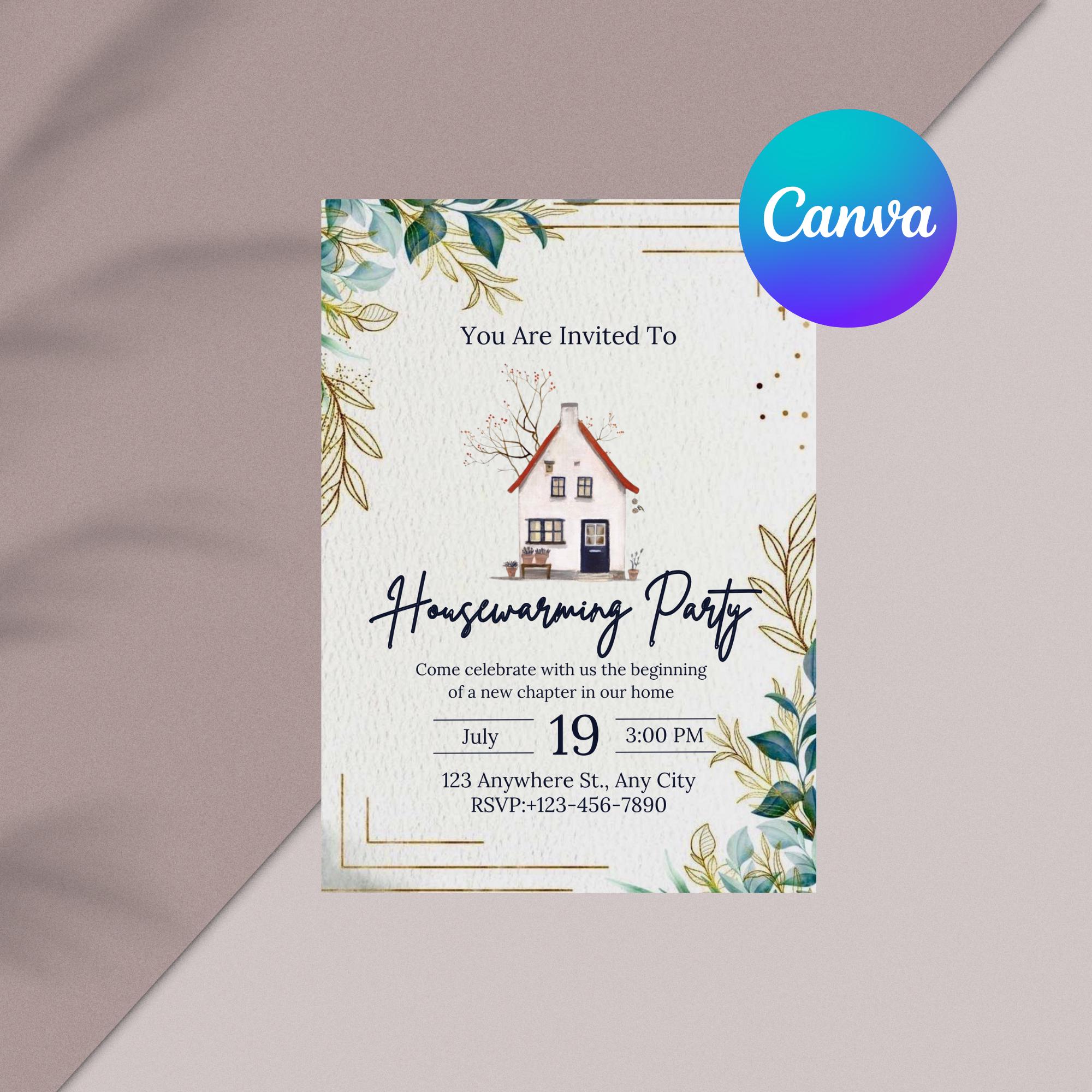 Editable House Warming Invitation, House Warming Party, Minimalist New ...