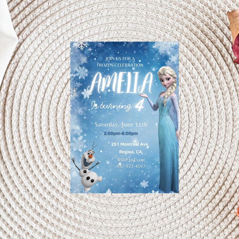 Editable Frozen Birthday Party Invitation, Elsa Five Birthday, Girl ...