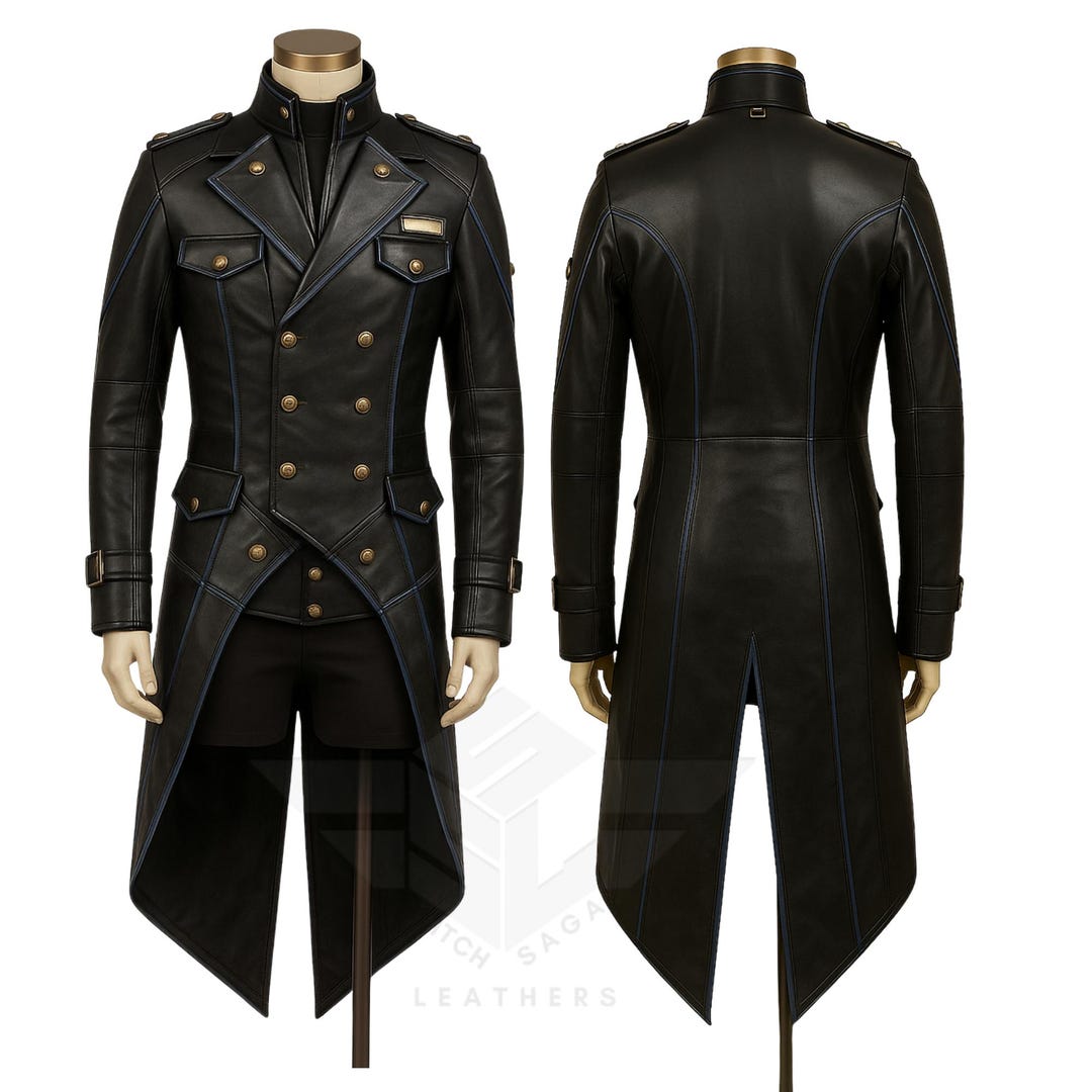 Handmade Steampunk Wedding Tailcoat for Men Vintage Real Leather ...