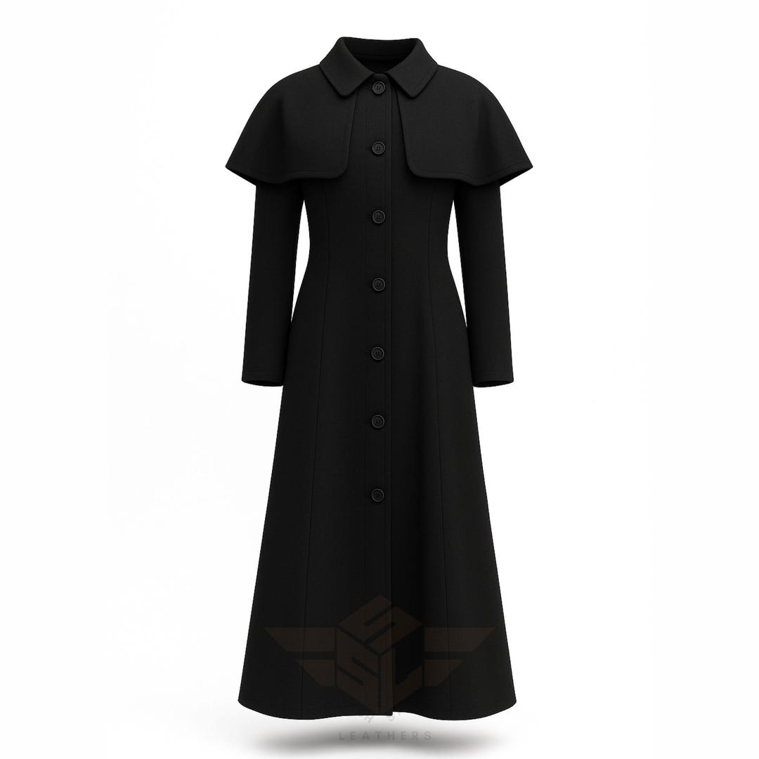 Wednesday Addams Inspired Cotton Trench Coat: Ortega Dark Academia ...
