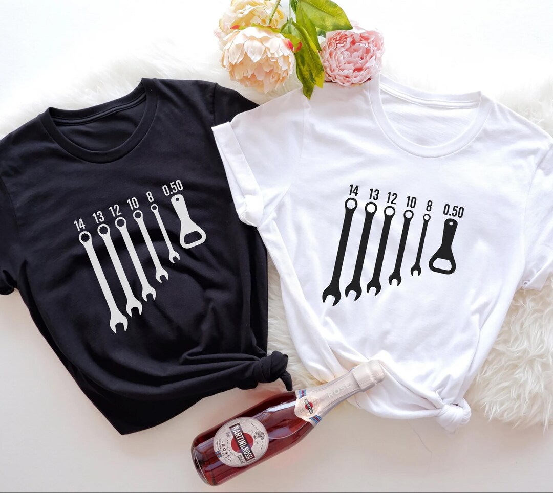 Funny Matching Wrench T-shirts for Couples, His and Hers Mechanic Gift ...