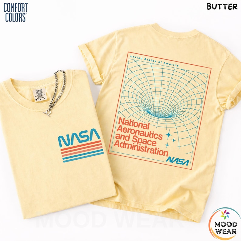 NASA Wormhole T-shirt, NASA Vintage Insignia Comfort Colors T-shirt ...