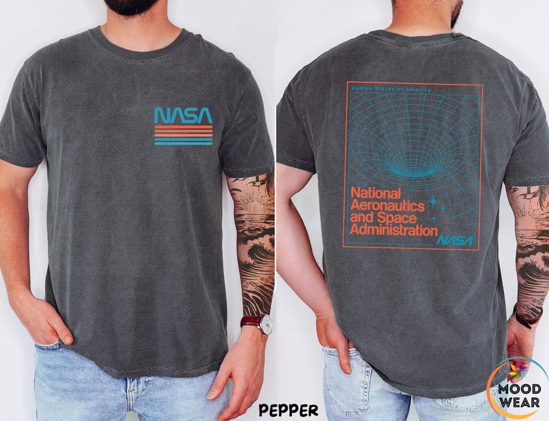 NASA Wormhole T-shirt, NASA Vintage Insignia Comfort Colors T-shirt ...