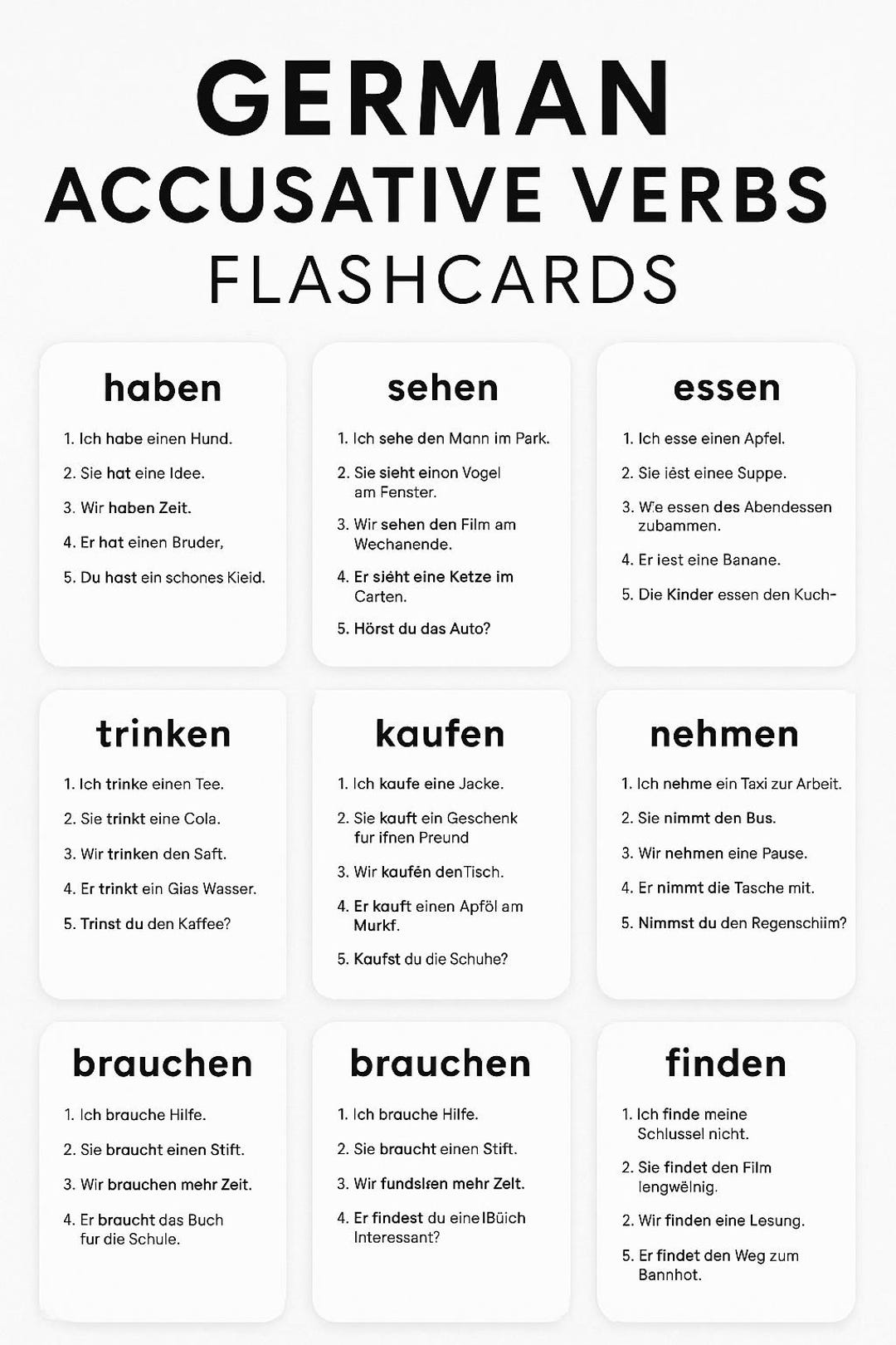 10 Essential German Accusative Verbs – Flashcards With Example ...