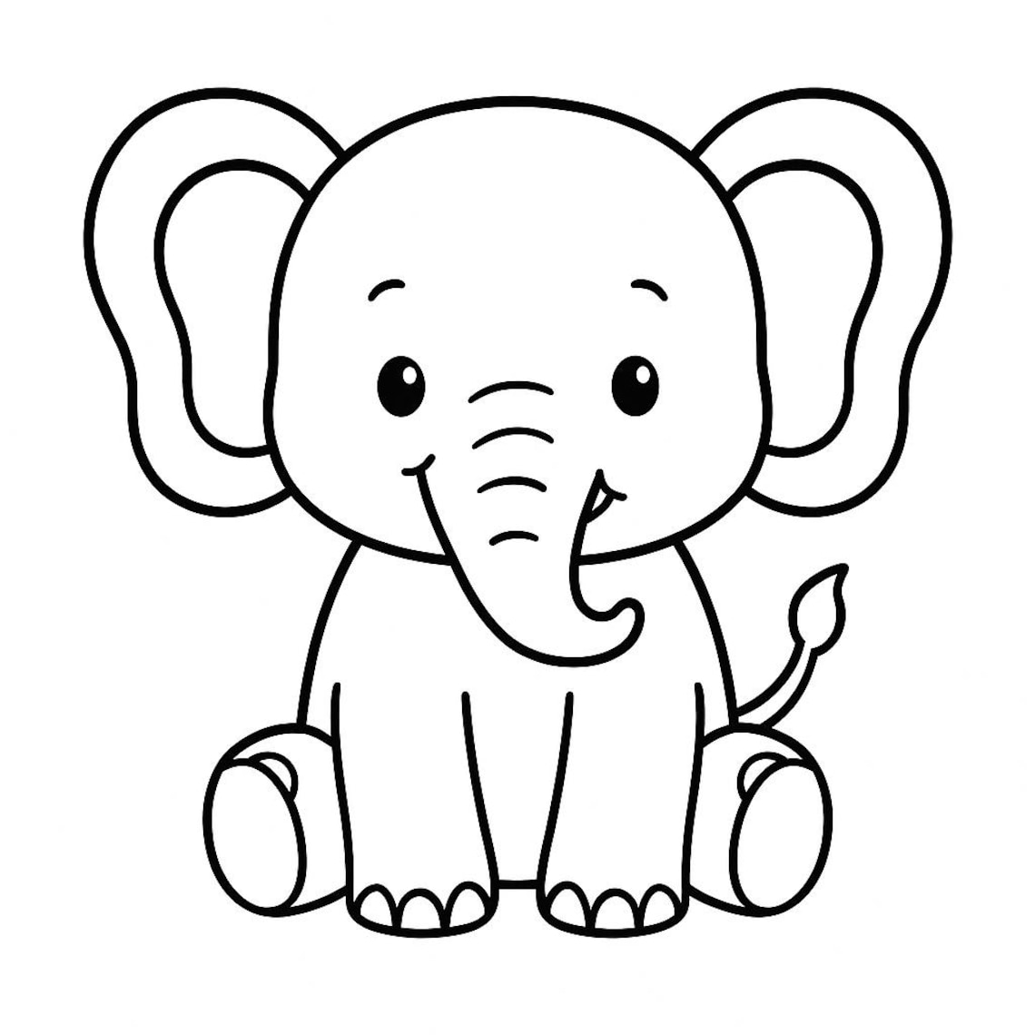 Printable Animal Coloring Pages for Kids – Set of 5 Cute Animal ...