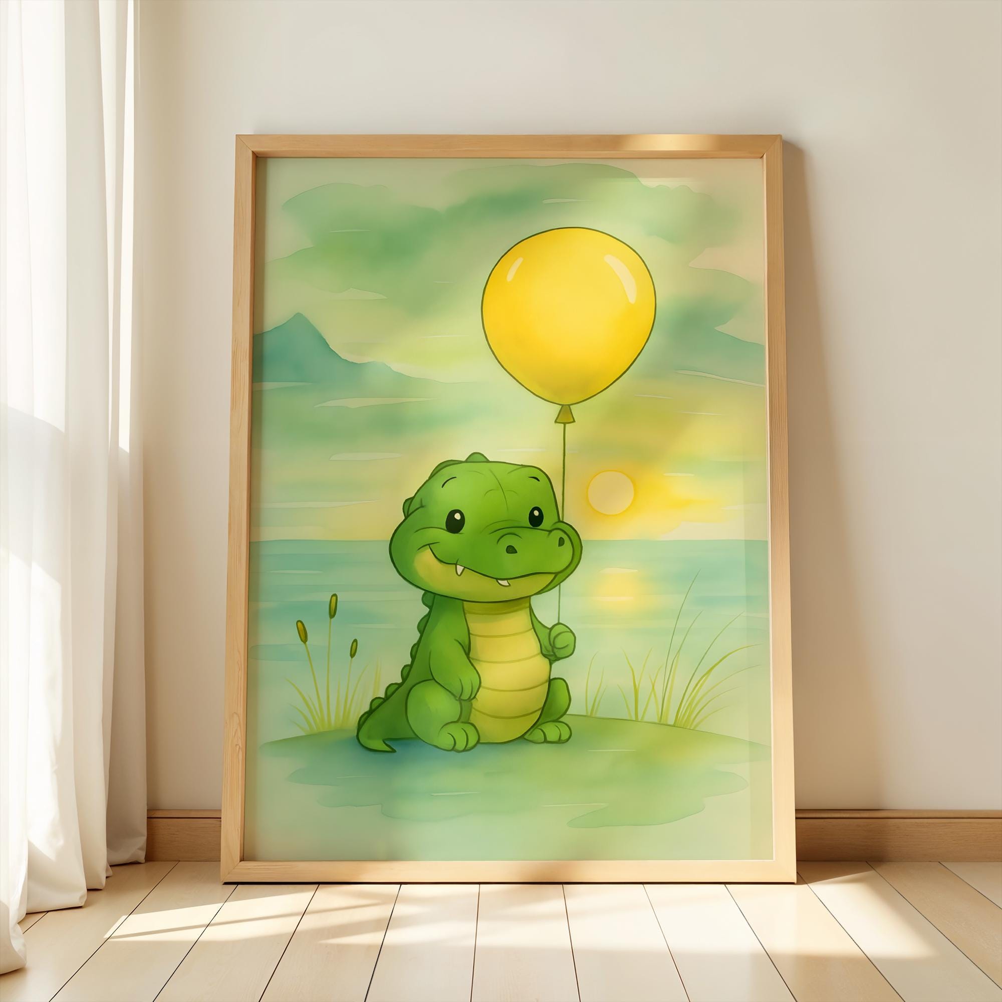 Crocodile Nursery Wall Art Print | Kids Room, Classroom Art | Pastel ...