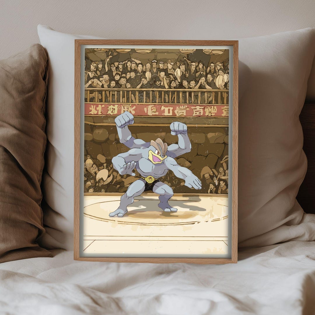 Machamp Art Print | Legendary Pokémon Anime Wall Decor | High Quality ...