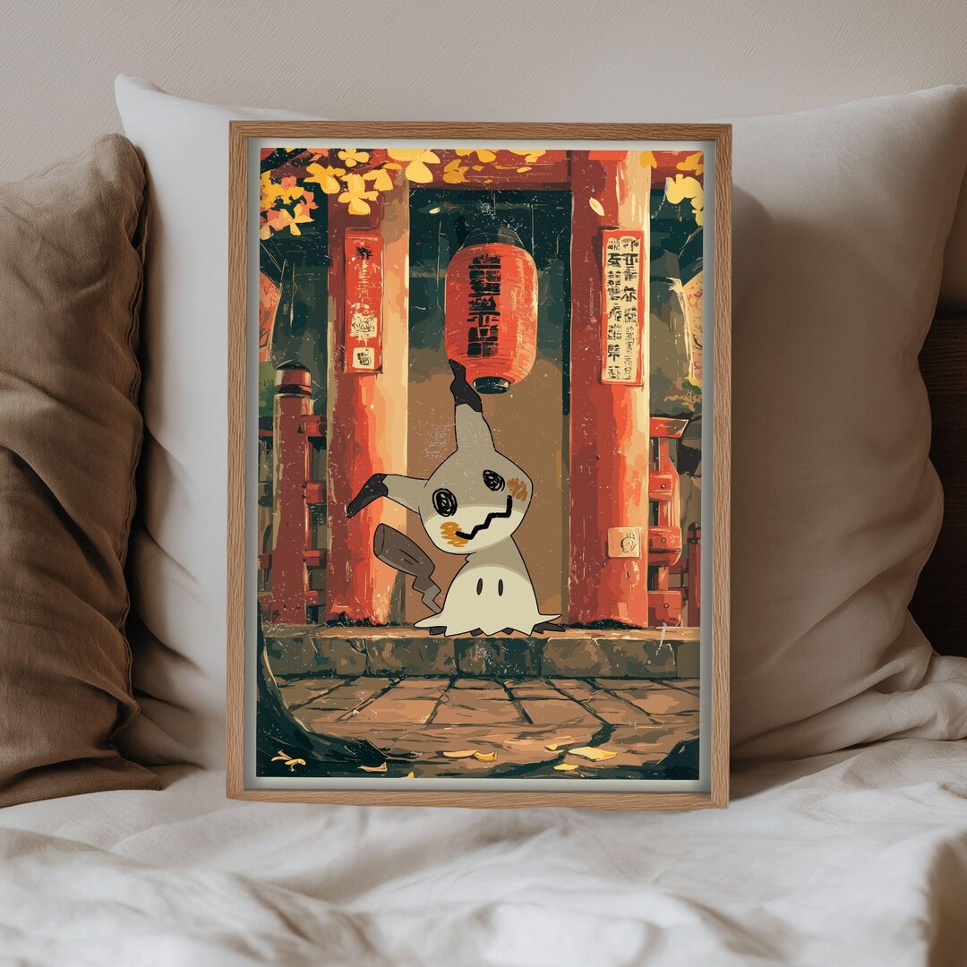 Mimikyu Art Print | Legendary Pokémon Anime Wall Decor | High Quality ...