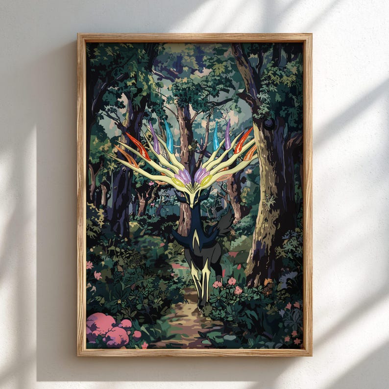 Xerneas Japanese Poster | Legendary Pokémon Wall Decor - Etsy
