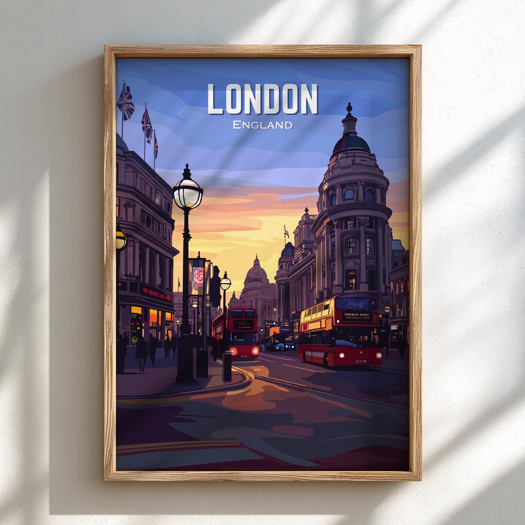 Piccadilly Circus London Art Print | Empty City Night Poster - Etsy