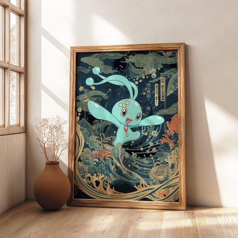 Manaphy Japanese Poster | Legendary Pokemon Wall Art Print - Etsy