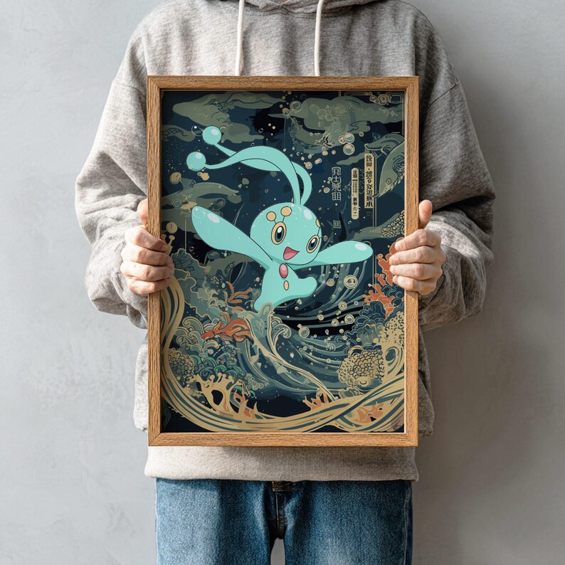 Manaphy Japanese Poster | Legendary Pokemon Wall Art Print - Etsy