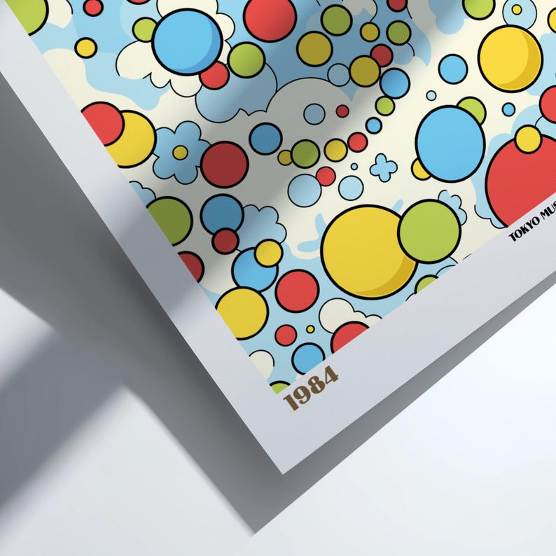 Yayoi Kusama Cartoon Dot Universe Modern Wall Art | Colorful Dots ...