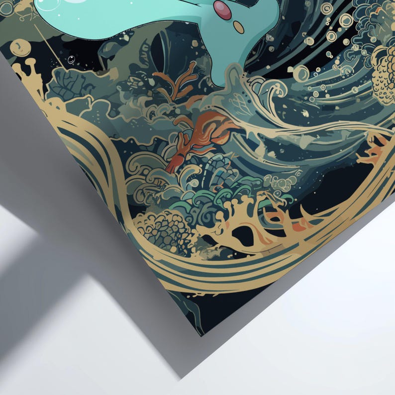 Manaphy Japanese Poster | Legendary Pokemon Wall Art Print - Etsy