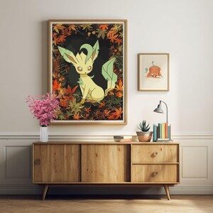 Leafeon Art Print | Legendary Pokémon Anime Wall Decor | High Quality ...