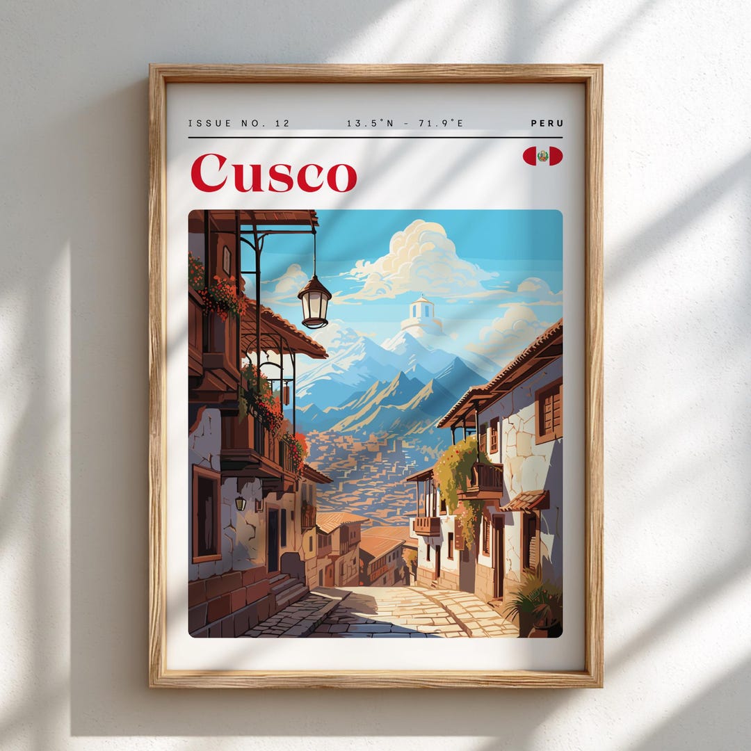 Cusco Peru Travel Poster | Inca Capital Wall Art - Etsy