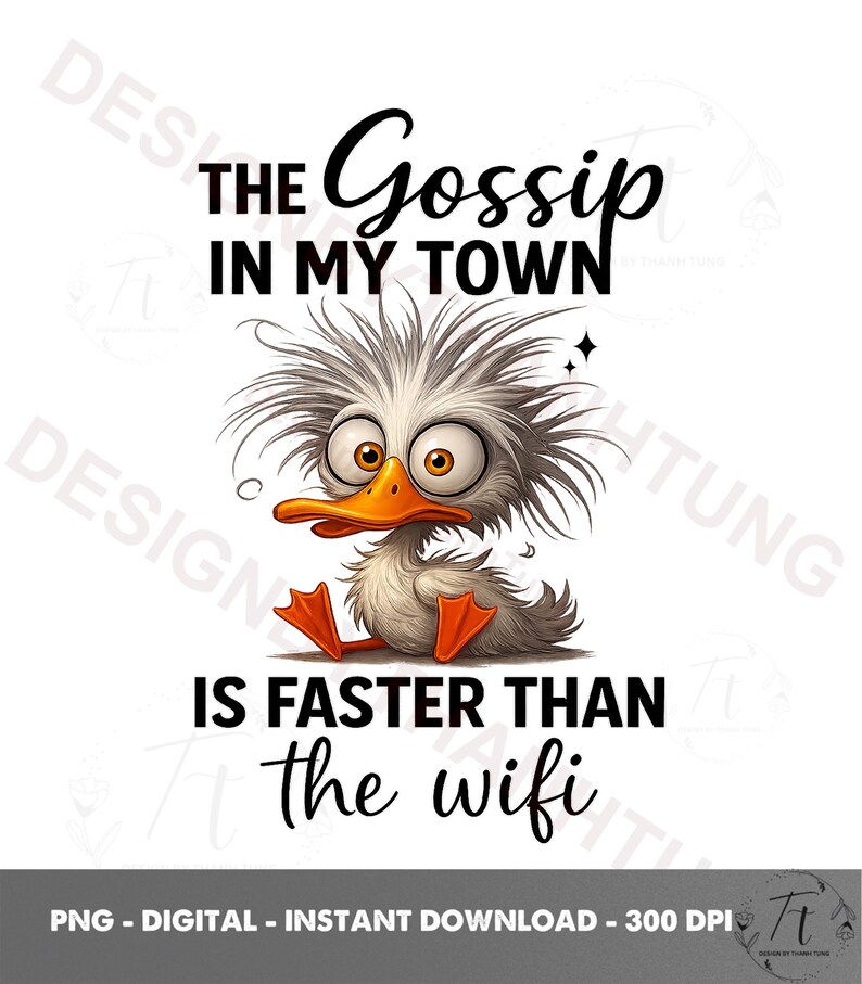 Funny Duck Quote PNG Combo | Gossip Faster Than Wifi | 2 Styles ...