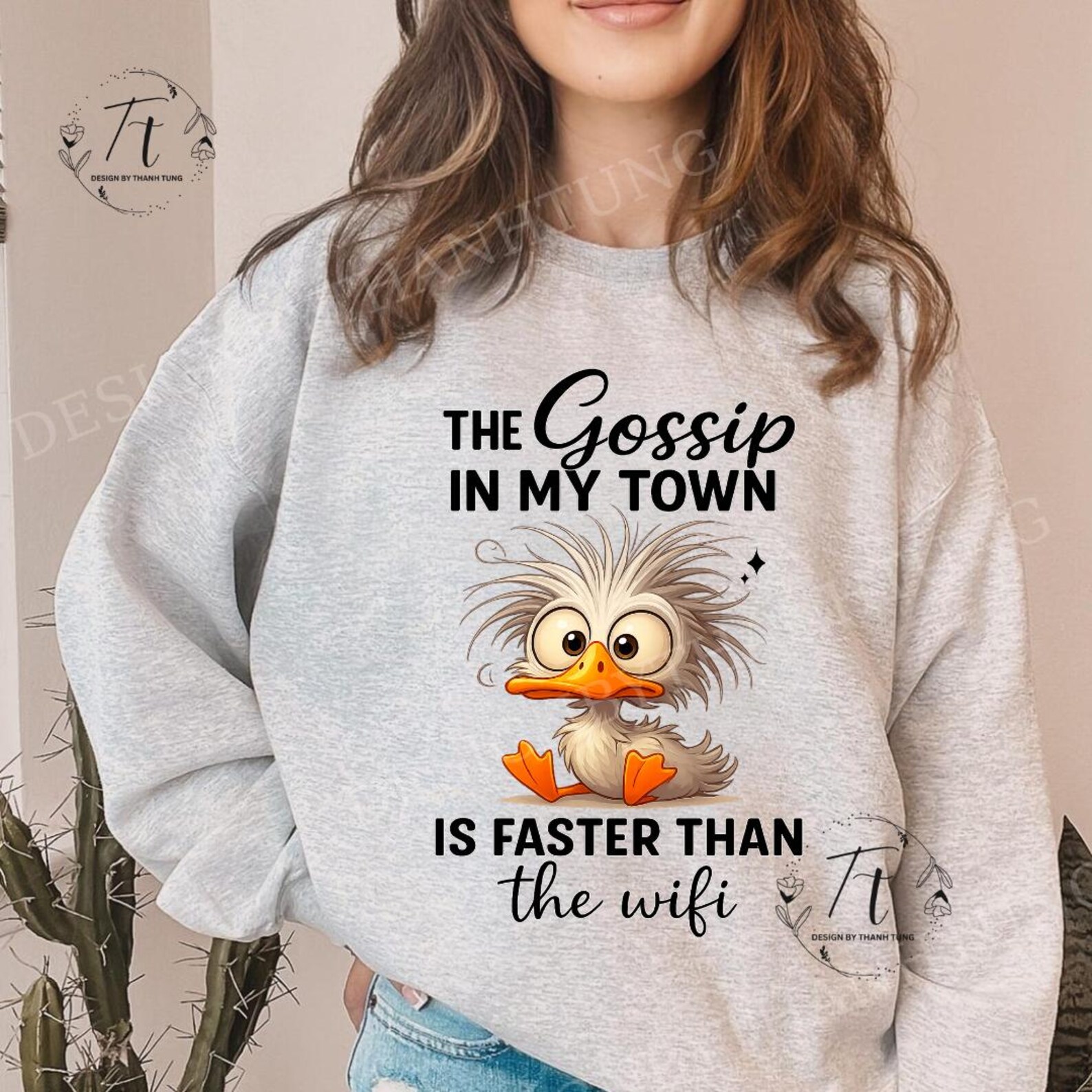 Funny Duck Quote PNG Combo | Gossip Faster Than Wifi | 2 Styles ...