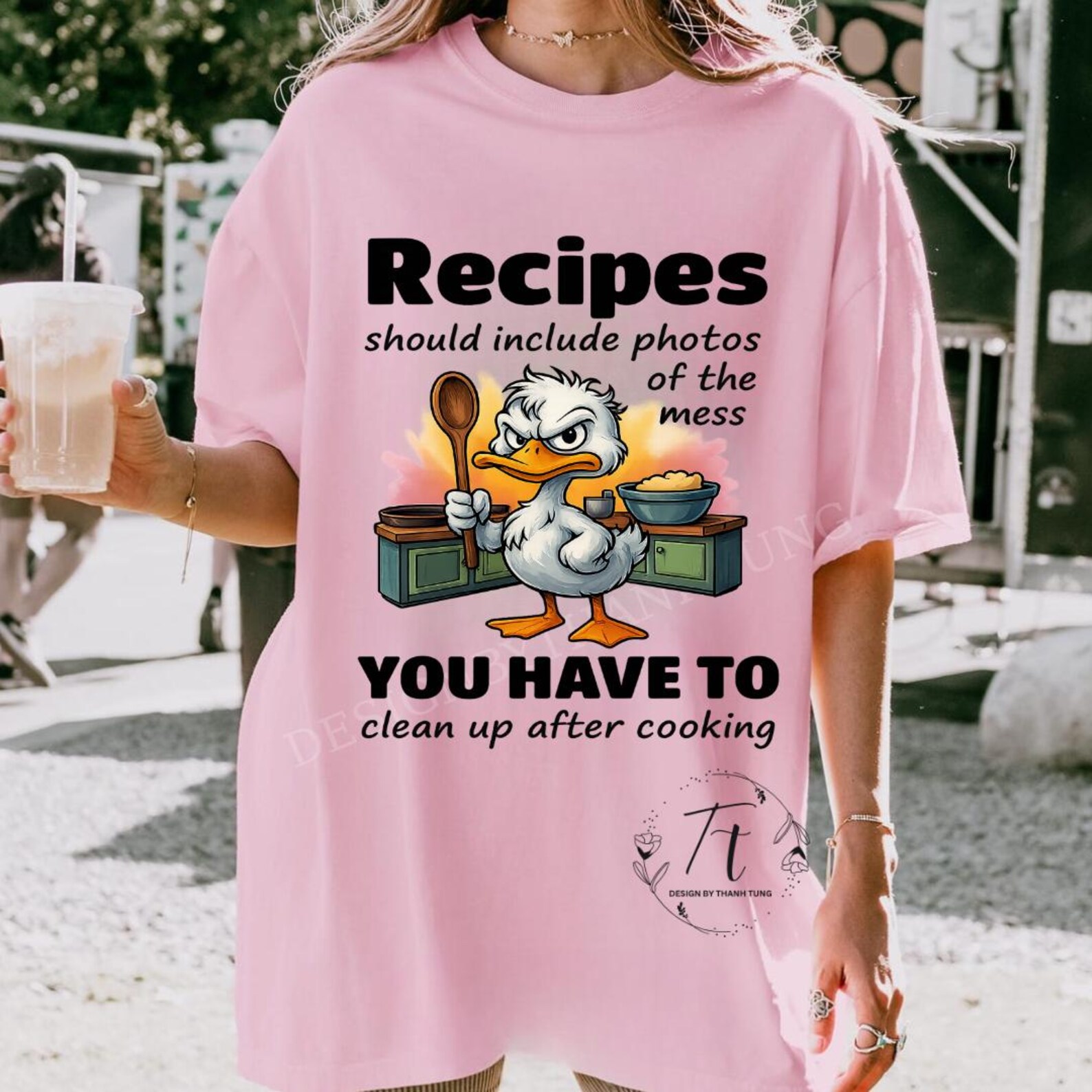 Funny Angry Duck Cooking PNG, Recipes Should Show the Mess, Sarcastic ...