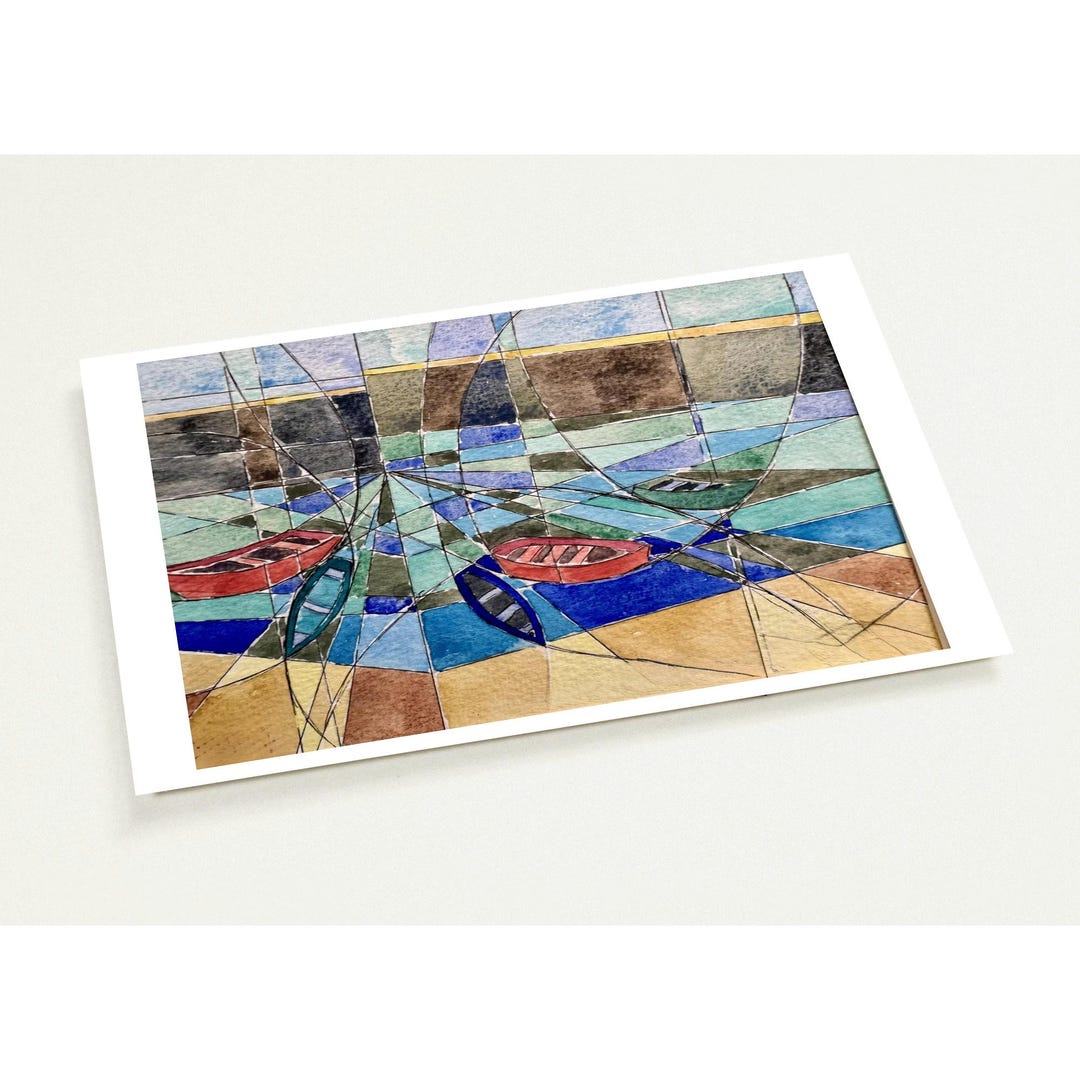 10 Cubist Colourful Boats Postcards - Colorful Seaside Art (US/CA) - Etsy