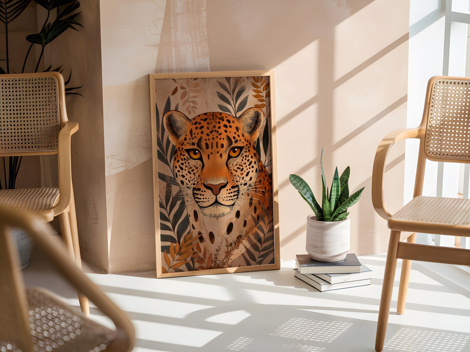 Boho Leopard Illustration Wall Art – Modern Tribal Patterns, Warm ...