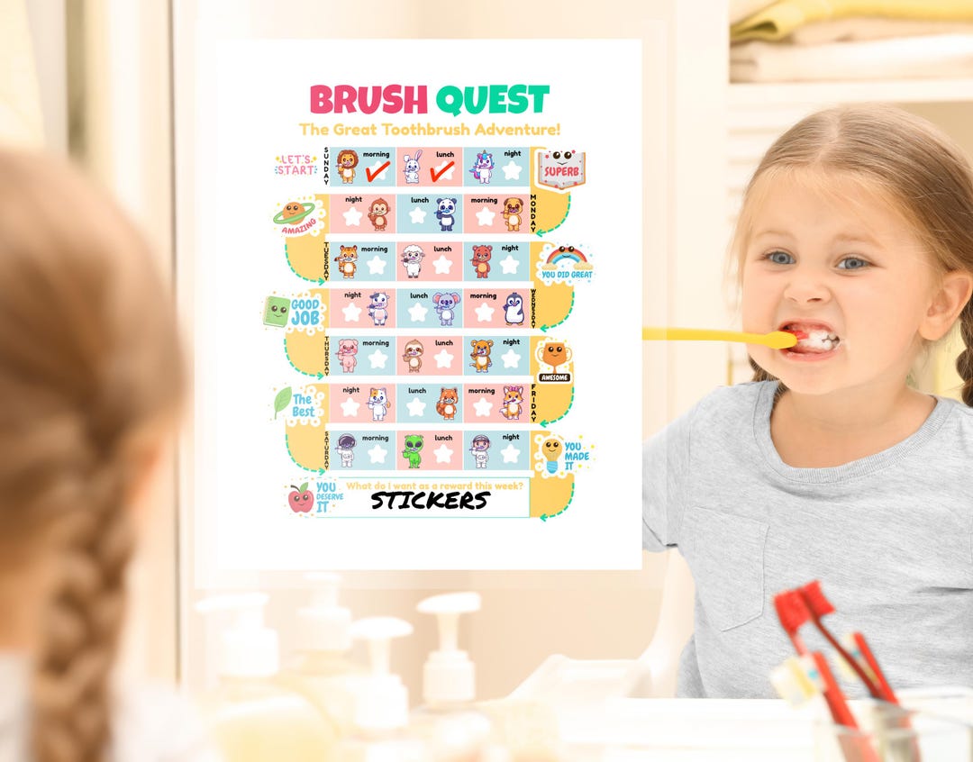 Printable I Brushed My Teeth Chart, Kids Teeth Brush Tracker, Teeth ...