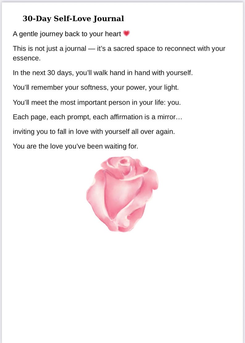 30-day Self-love Journal – Digital PDF for Inner Healing, Mindfulness ...