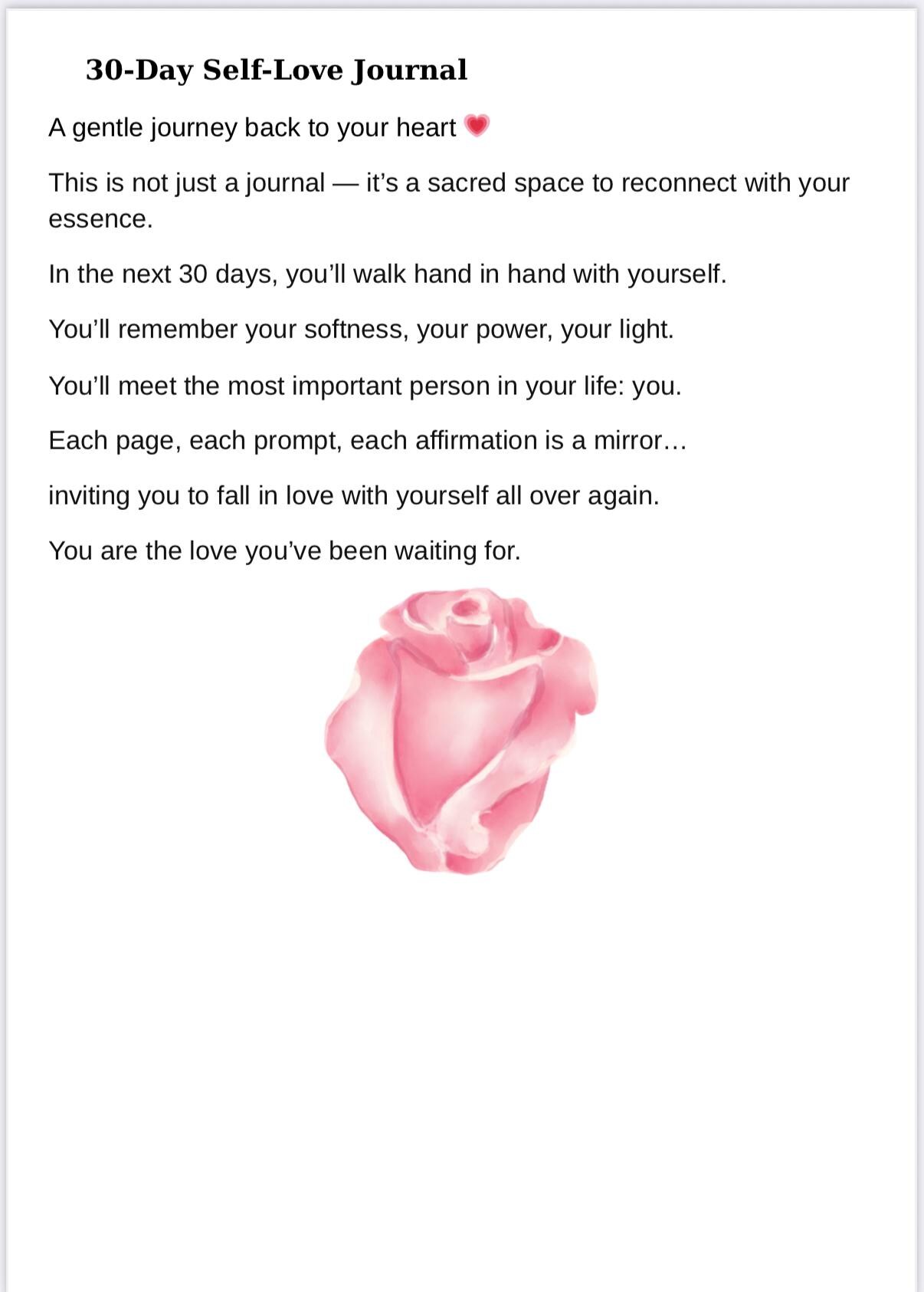 30-day Self-love Journal – Digital PDF for Inner Healing, Mindfulness ...