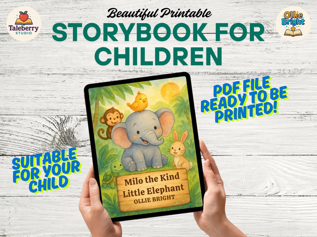 Milo the Kind Little Elephant – Printable Kids Storybook PDF Ages 3–7 ...