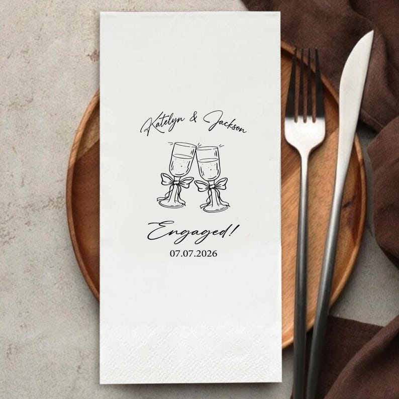 Personalized Engagement Party Napkins, Engaged Wedding Napkins ...