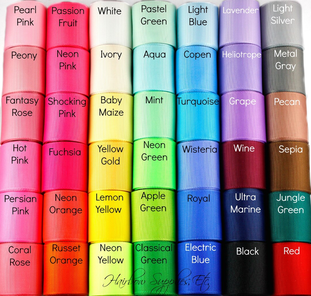 Grosgrain Ribbon 3 Inch - 1 Yd Each for 39 Yard Total - Ribbon by the ...