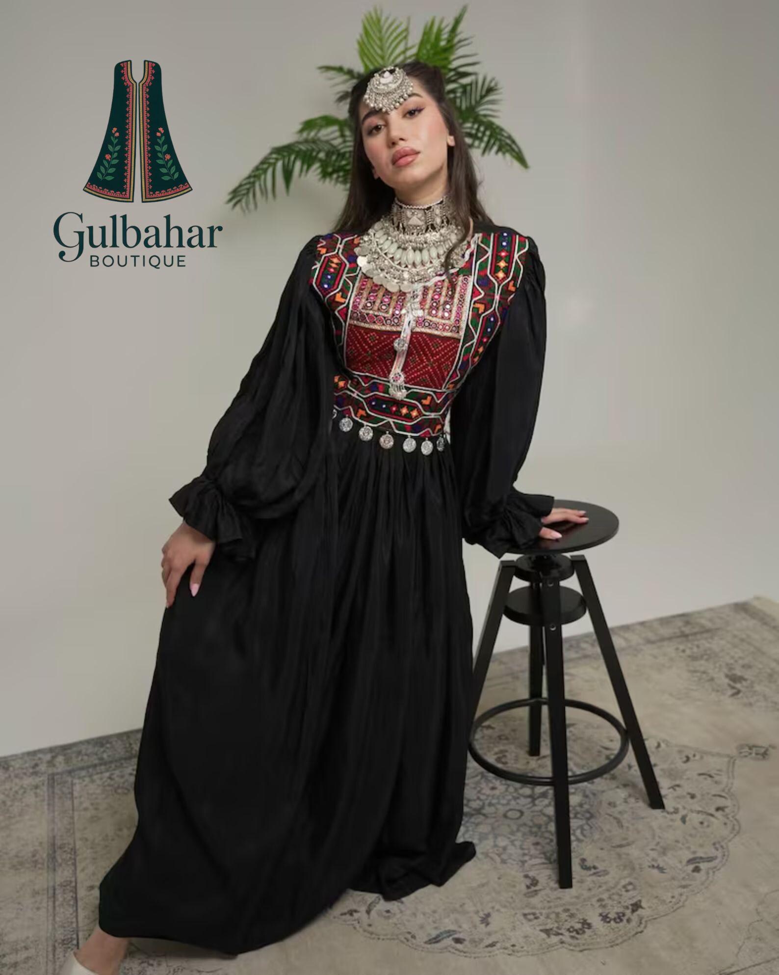 Handmade Embroidered Afghan Kuchi Dress: Ethnic Boho Festival Outfit - Etsy