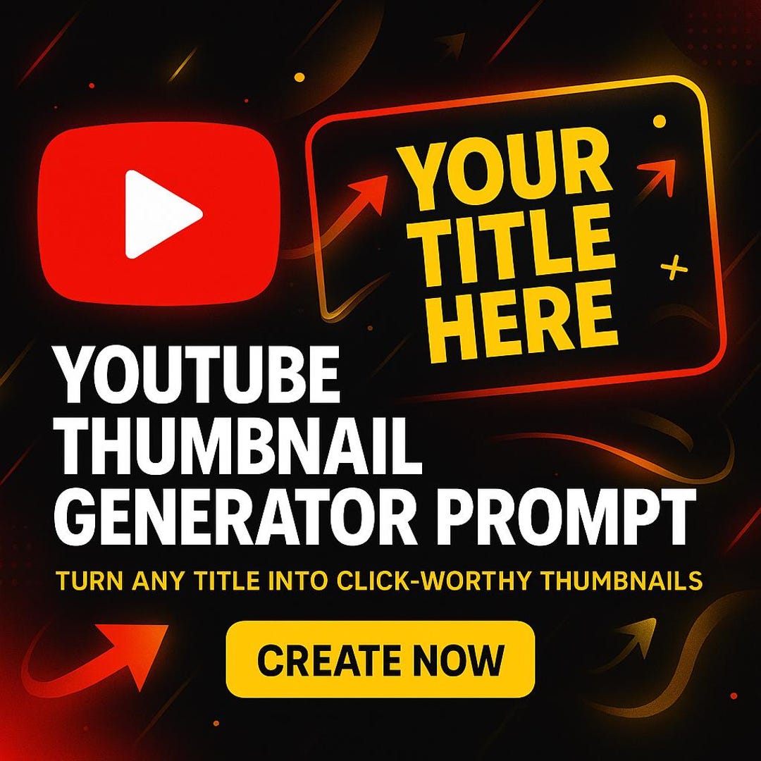 Youtube Thumbnail Generator Prompt – Click-worthy Thumbnails in Seconds ...