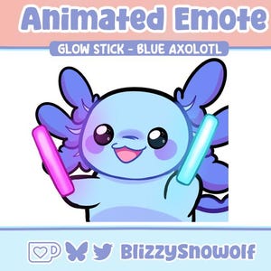 Emote animado de ajolote azul: Barra luminosa para Twitch/Discord ...