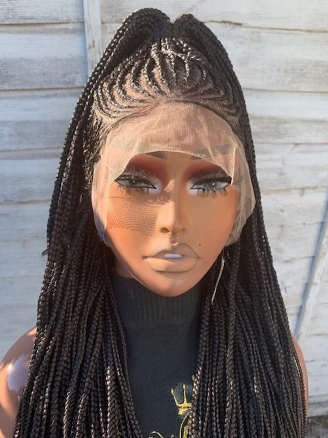 Front Shuku Braided Wig – Handmade African Braids Wig – Lightweight ...