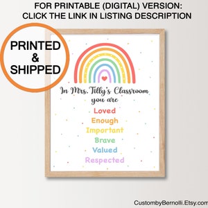 Rainbow Classroom Poster in This Class PRINT Personalized - Etsy