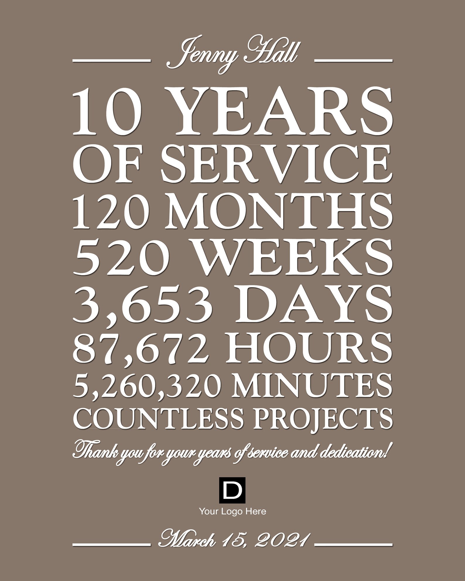 Personalized 40 Year Work Anniversary PRINT 40 Years of - Etsy