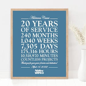 Personalized 35 Years of Service Gift for Worker, ANY YEAR Work ...