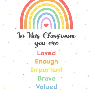 Rainbow Classroom Poster in This Class PRINT Personalized - Etsy