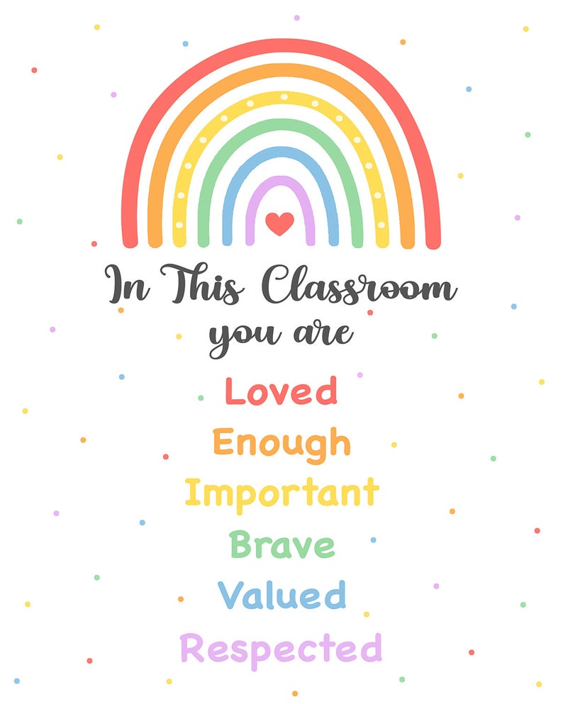 Rainbow Classroom Poster in This Class PRINT Personalized - Etsy