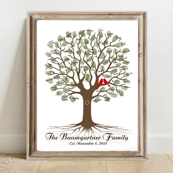 Family Tree Print Fingerprint - Etsy