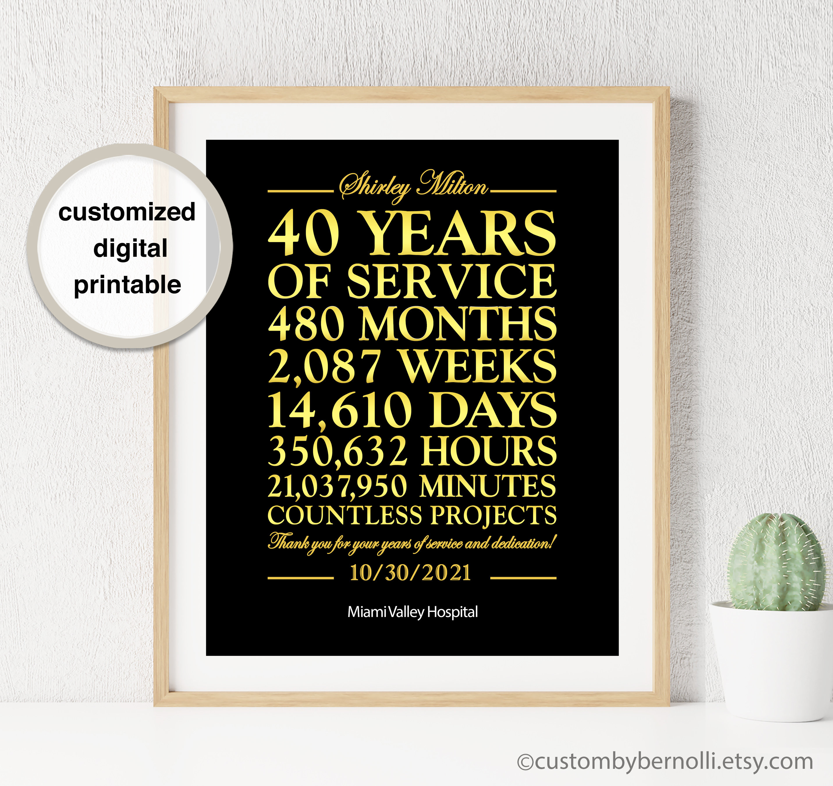 Congratulations 40 Years Service