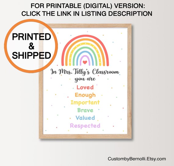 Rainbow Classroom Poster in This Class PRINT Personalized - Etsy