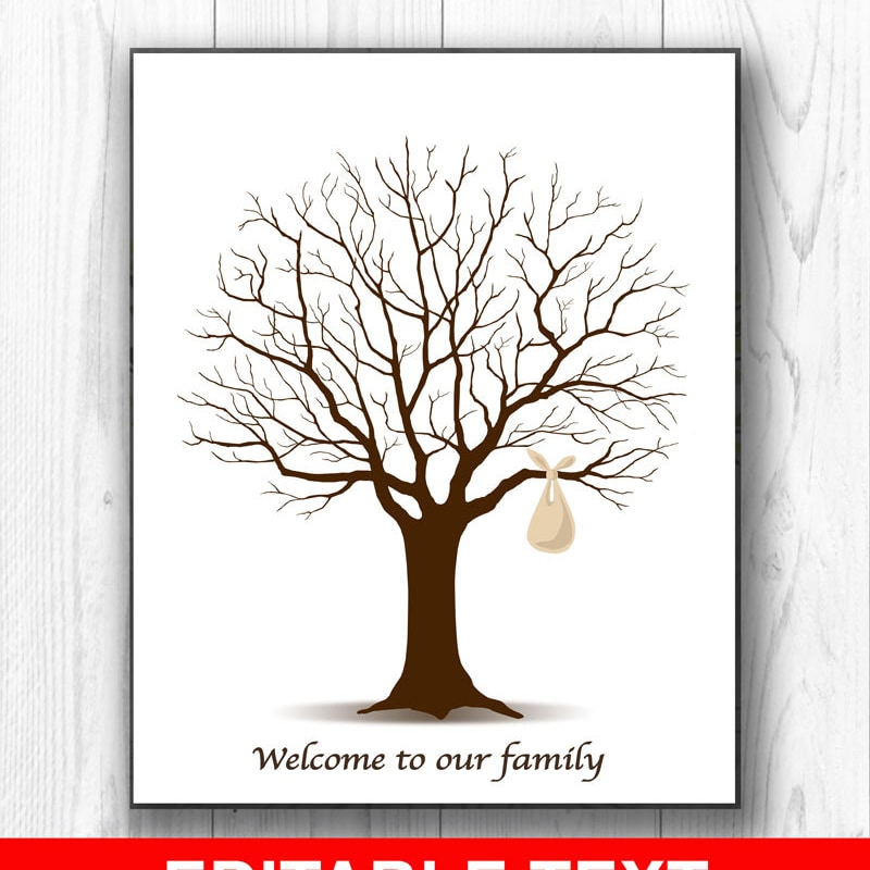 Diy Fingerprint Tree - Etsy