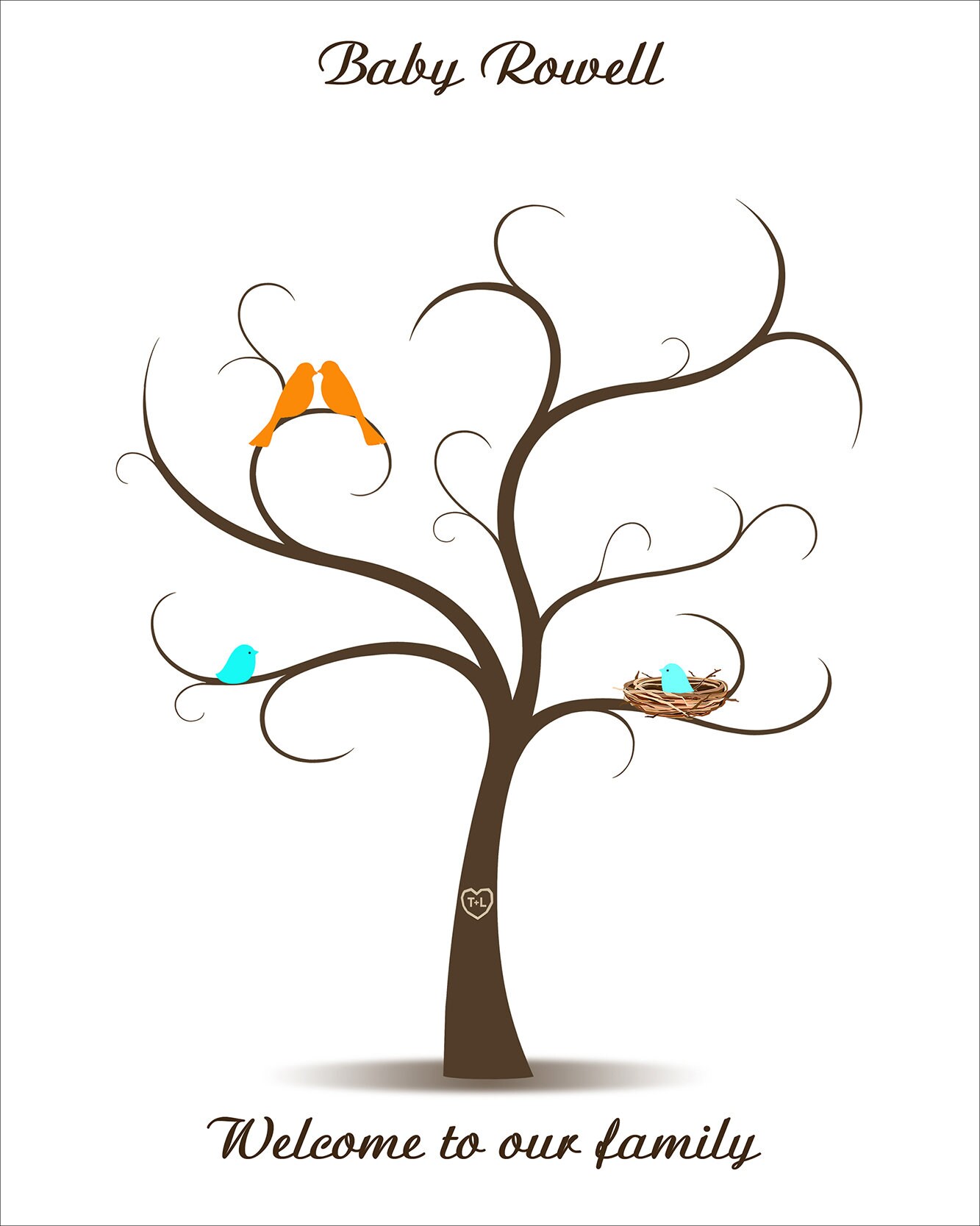 Fingerprint Tree Template Baby Shower