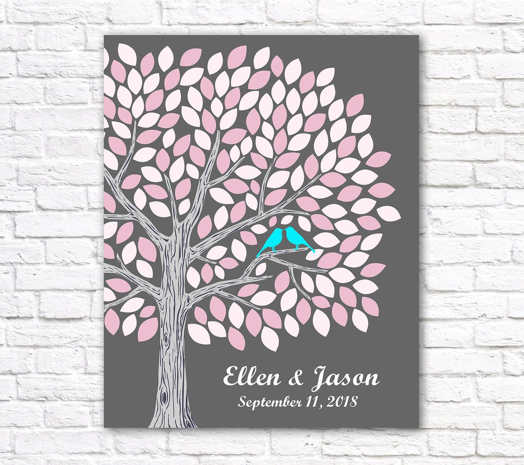 Personalized Wedding Guest Book Digital Print Wedding Tree Guestbook ...