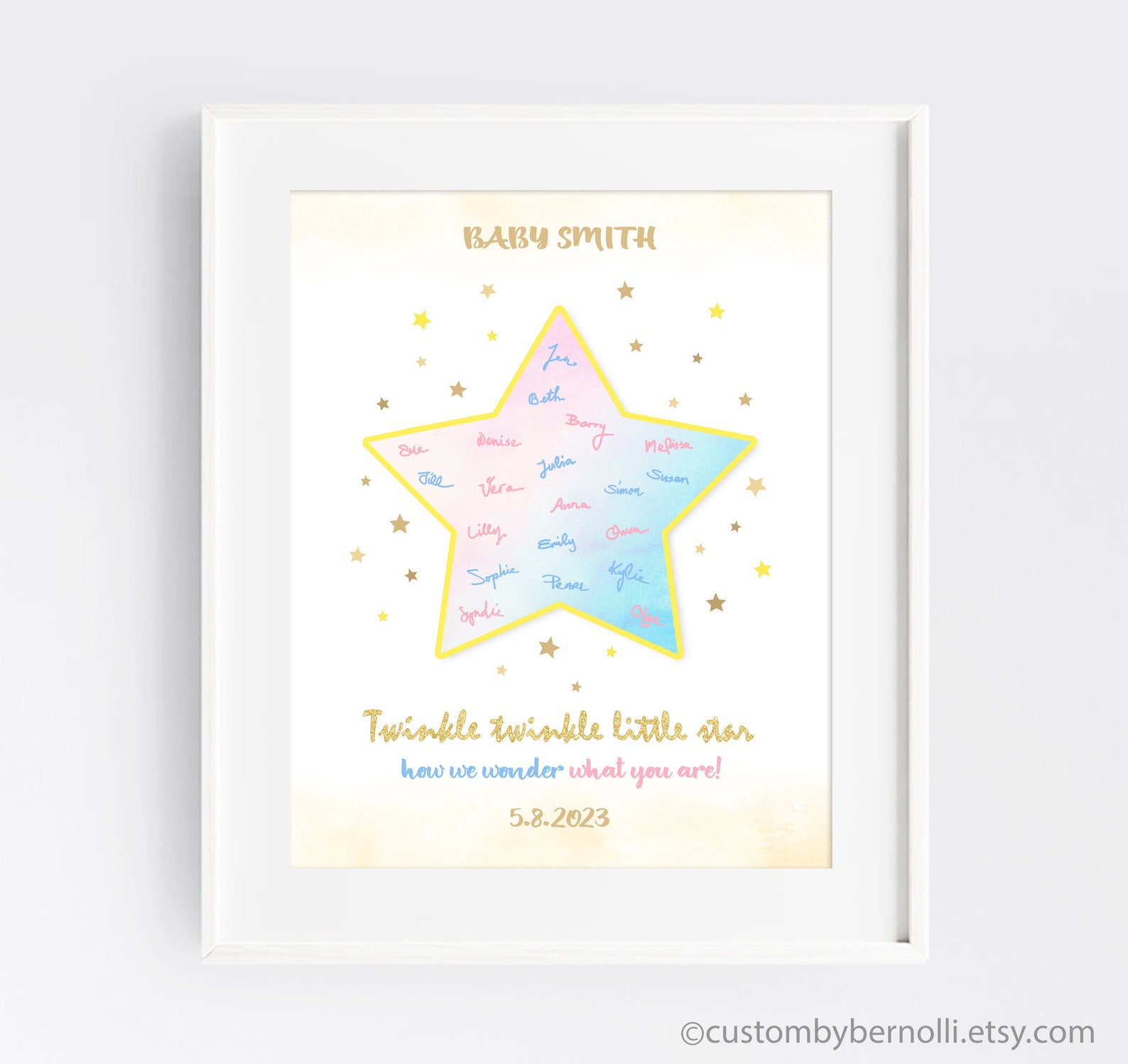 Twinkle Twinkle Little Star Voting Sign, Personalized Gender Reveal ...