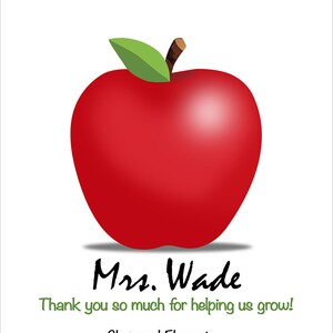 Apple Teacher Gift Class Names Teacher Appreciation Gift for - Etsy