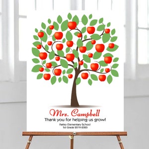 Teacher Appreciation Gift Apple Tree Print, Personalized Teacher Gift ...